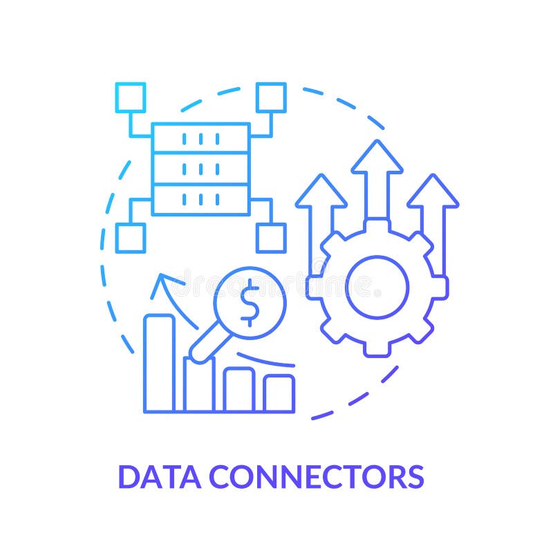 Data Connectors Blue Gradient Concept Icon Stock Vector - Illustration ...