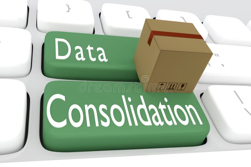 Data Consolidation concept stock illustration. Illustration of report ...