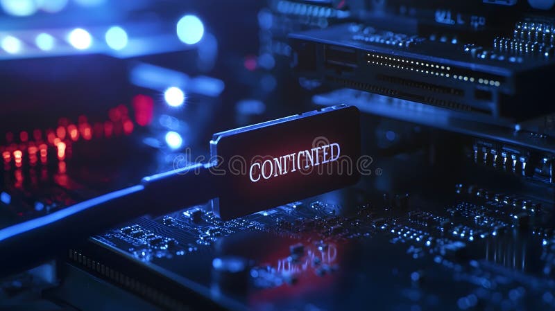 Data Continuity Signal Tech Lab Digital Display Low Light Close-up ...