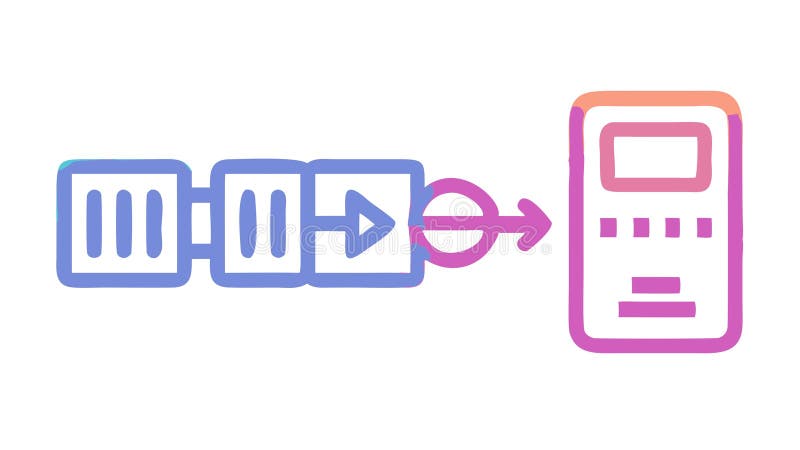 Data Conversion Module, Information Processing, Digital Transformation. Vector Design Generative ...