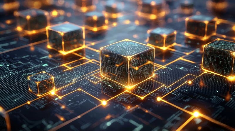 Data Cubes Network stock illustration. Illustration of learning - 335078885