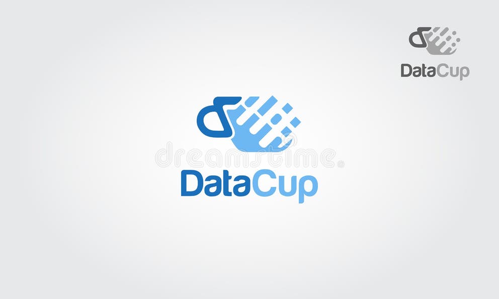 Data cup logo. stock vector. Illustration of information - 259636059