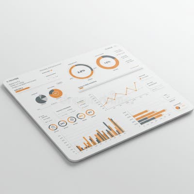 Data Dashboard Featuring Circular Progress Charts, Pie Charts, and Bar ...
