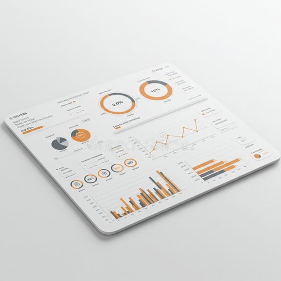 Data Dashboard Featuring Circular Progress Charts, Pie Charts, and Bar ...