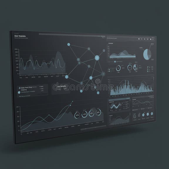 Data Dashboard with Graphs and Charts, Featuring Line Plots, Bar Graphs, Network Stock ...