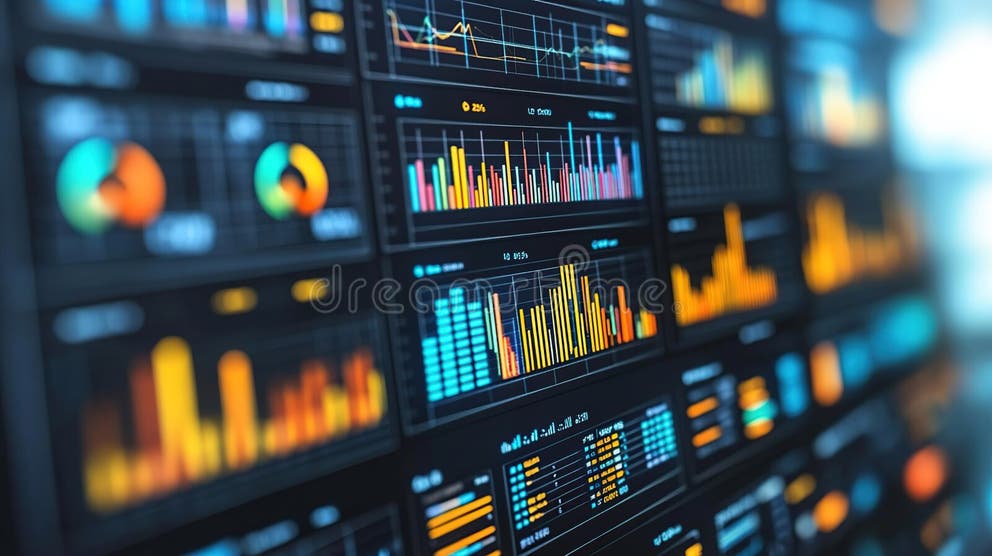 Data Dashboards Filled with Various Financial and Statistical Charts ...