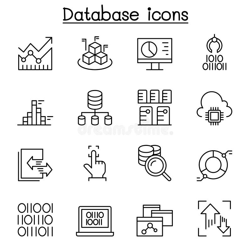 Study, Learning, Education Icon Set in Thin Line Style Stock Vector ...