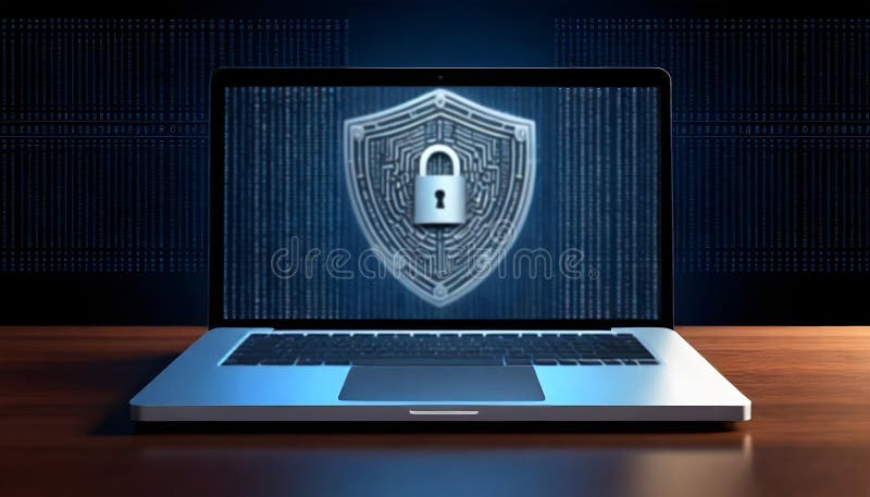 Data Defender: Translucent Cyber Shield Safeguards Your Laptop Stock ...