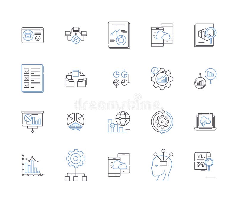 Data and Devices Line Icons Collection. Information and Gadgets, Stats ... Data and Devices Line Icons Collection. Information and Gadgets, Stats ...