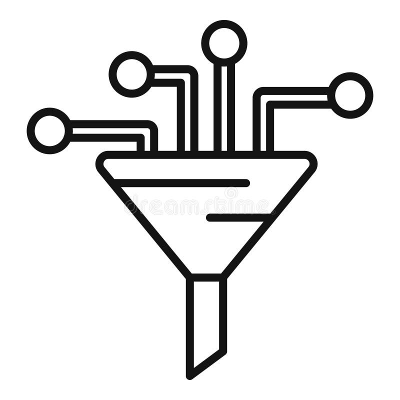 Data Digital Funnel Icon Outline Vector. Content Filter Stock Vector ...