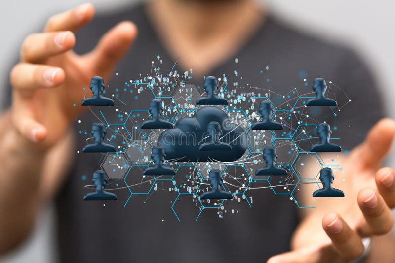 Data Digital Network and Data Concept Stock Illustration - Illustration ...