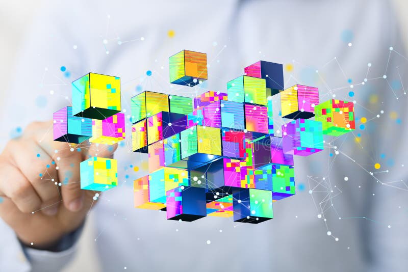 Data Digital Network and Data Concept Stock Illustration - Illustration ...