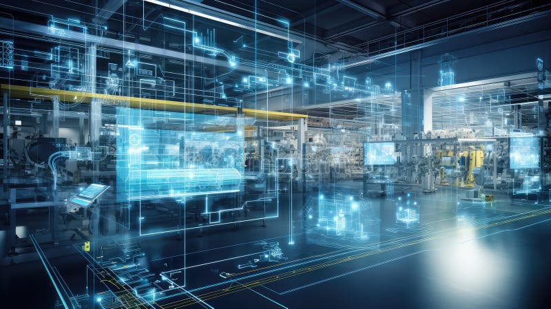 Data Digital Twin Technology Stock Illustration - Illustration of ...