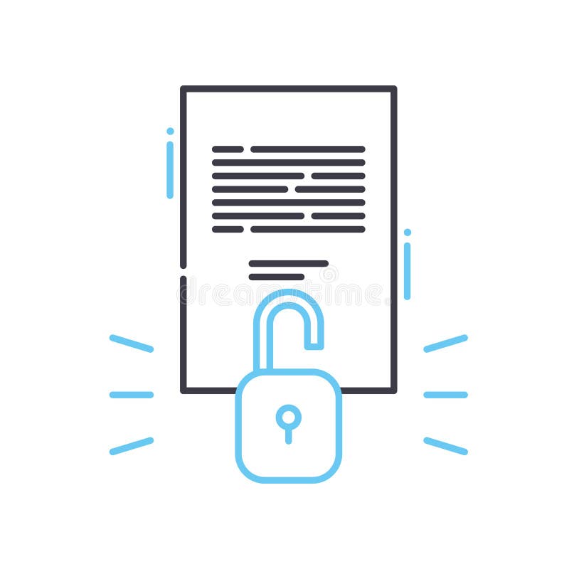 Data Disclosure Line Icon, Outline Symbol, Vector Illustration, Concept ...