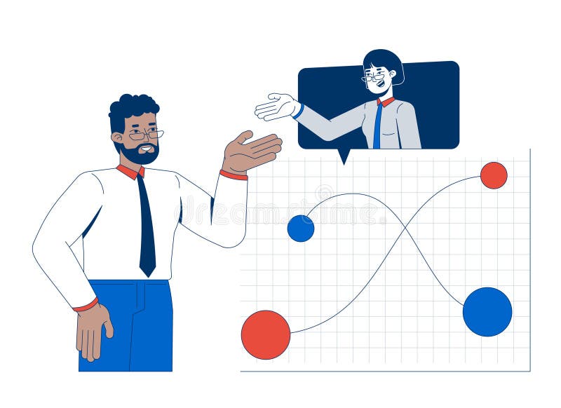 Data Discussion and Analysts Collaboration 2D Illustration Concept ...