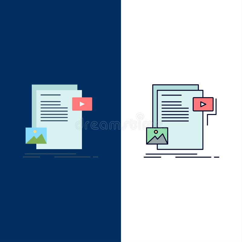 Data, Document, File, Media, Website Flat Color Icon Vector Stock ...