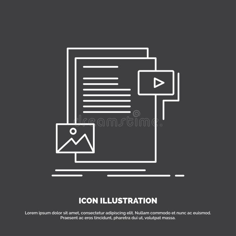 Data, Document, File, Media, Website Icon. Line Vector Symbol for UI and UX, Website or Mobile ...