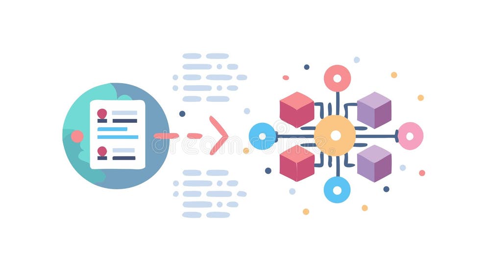 Data Document Management Icon, Information Workflow Digital Processes ...