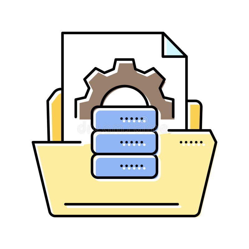 Data Document Paper Color Icon Vector Illustration Stock Vector ...