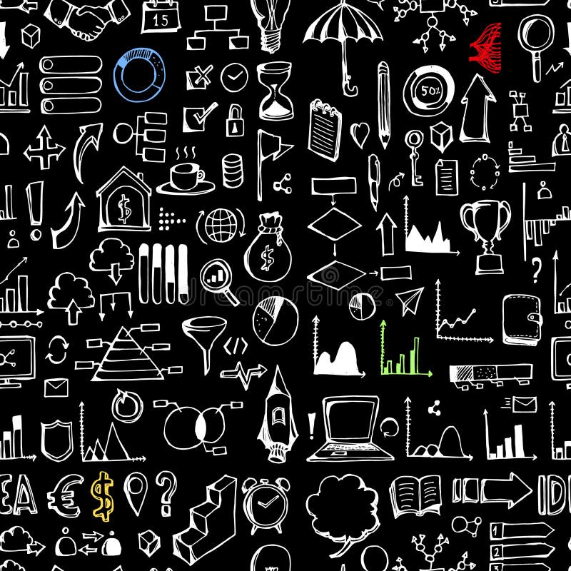 Big Data Doodle Illustrations Stock Vector - Illustration of network ...