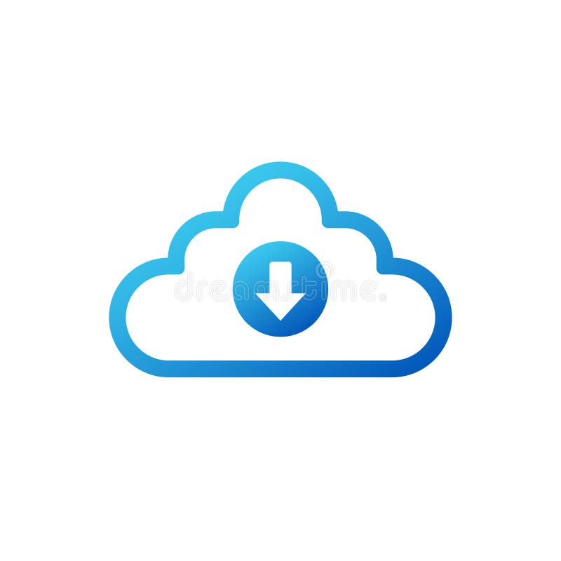 Data Download Cloud Shape Icon. Information Exchange. Stock ...