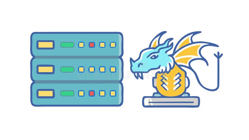 Data Dragon Security Icon, Powerful Digital Protection, Mythical Data ...