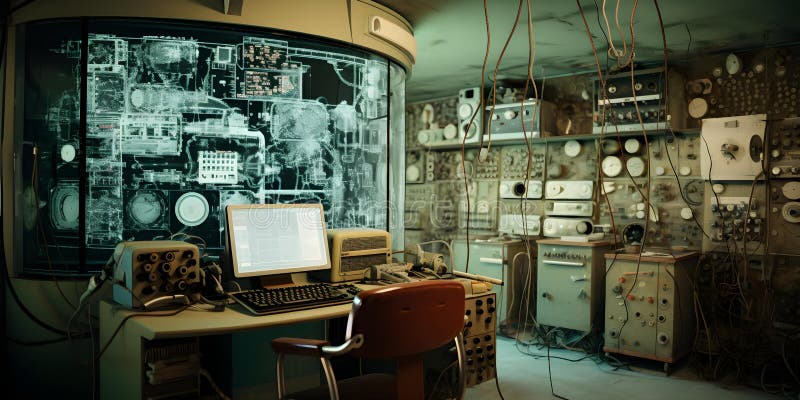 Data Dreams a Room Filled with the Hum of Processing. Concept ...