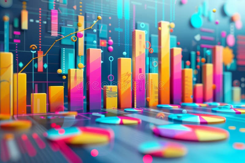 Data-Driven Business Ascendancy: Vibrant Modern Illustration of Service ...