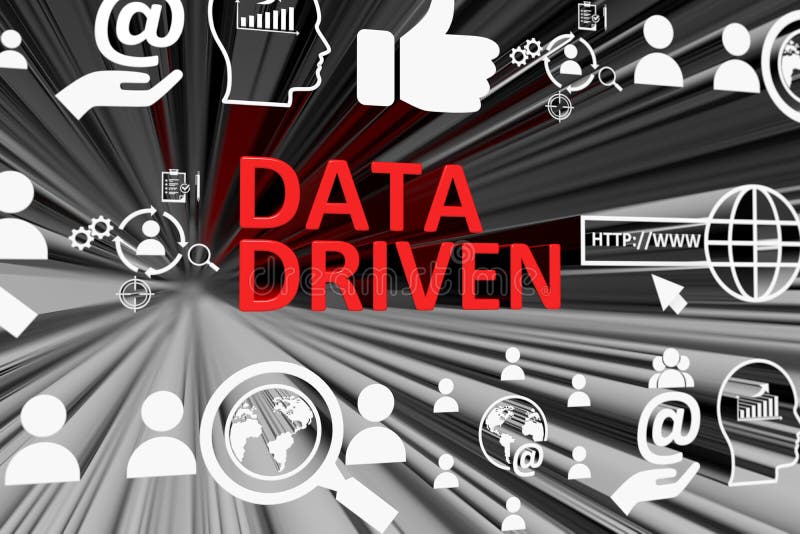 DATA DRIVEN Concept Blurred Background 3d Stock Illustration ...