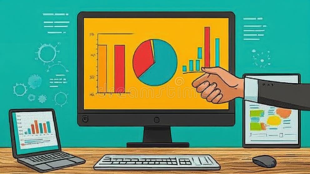Data-Driven Dealmaking stock illustration. Illustration of handshake ...
