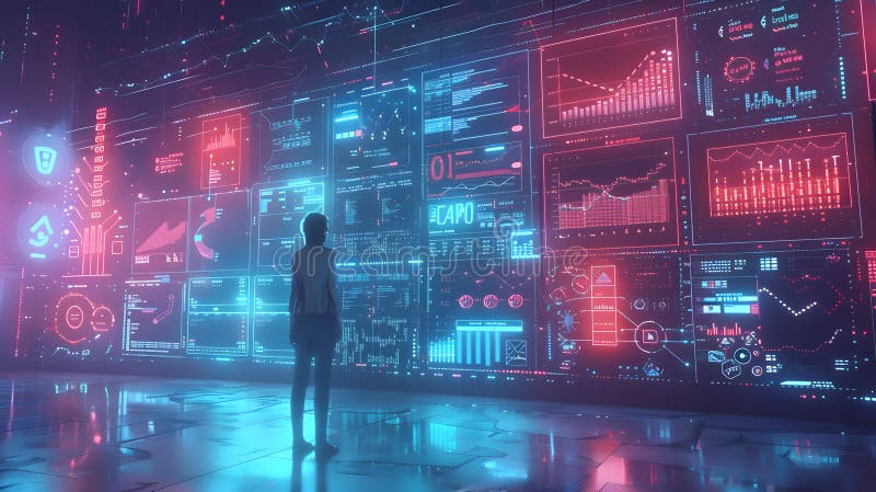 Data Decision Analysis Person Interacting Stock Illustration ...