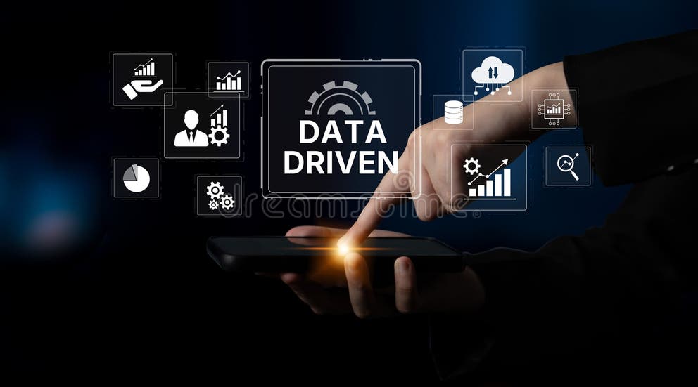 Data Driven Technology for Business Intelligence, Analytics, and Cloud Spline Stock Illustration ...