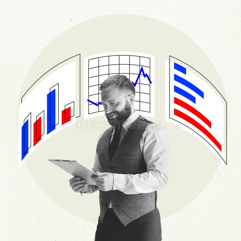 Data-Driven Decisions. Businessman Analyzing Multiple Data Visualization, Graphs Stock Photo ...