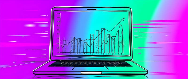 Data Driven Future: a Vibrant Look at Growth & Digital Trends Stock Illustration - Illustration ...