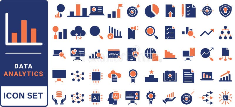 Data Driven Line Icon Set. Editable Stroke Stock Illustration - Illustration of backup ...
