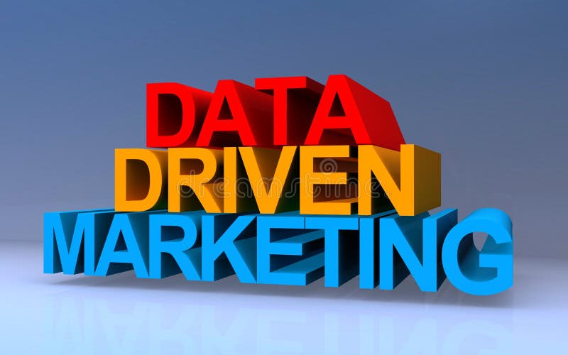 Data Driven Marketing on Blue Stock Illustration - Illustration of ...