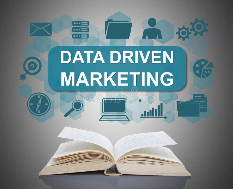 Data Driven Marketing Concept Above a Book Stock Illustration ... Data Driven Marketing Concept Above a Book Stock Illustration ...