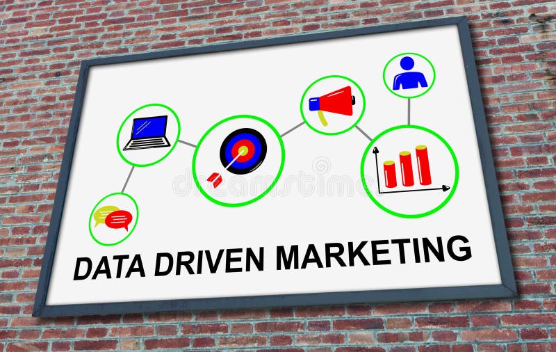 Data Driven Marketing Concept on a Billboard Stock Photo - Image of ...