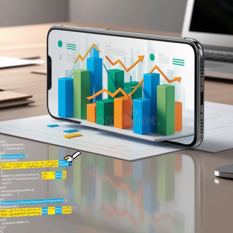 Data Driven Marketing Concept in Isometric Design. Stock Illustration - Illustration of growth ...