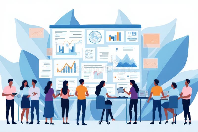 Data-Driven Marketing ROI Analysis Stock Illustration - Illustration of ...