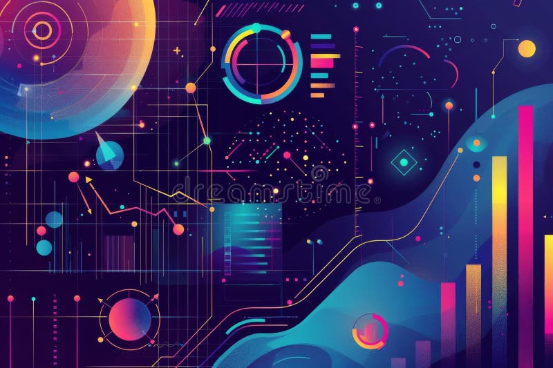 Data-driven Marketing Strategy with Bright Abstract Themes. Stock ...