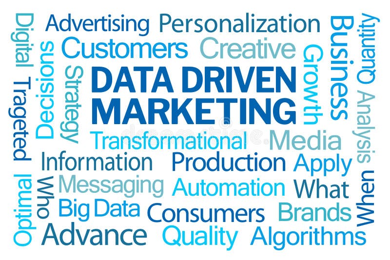 Data Driven Marketing Word Cloud Stock Illustration - Illustration of personalization, consumers ...