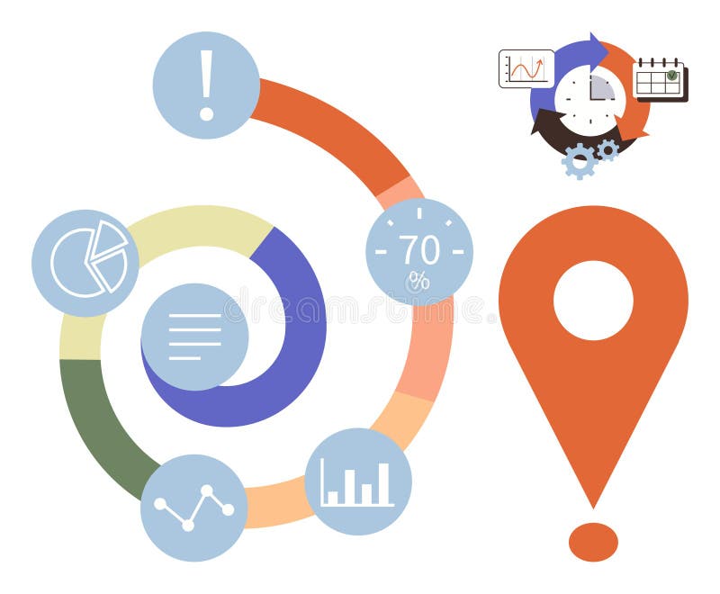 Data-Driven Process Analysis with Charts, Graphs, and Task Management Tools Stock Illustration ...