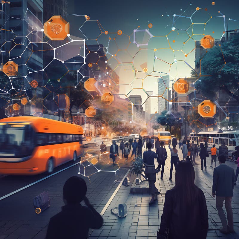 Data-Driven Public Transit in a Connected Urban Environment Stock Image ...