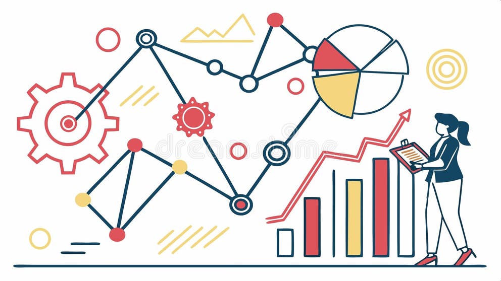 Pie Chart and Bar Graph Data Analysis Vector Design Generative AI Stock Vector - Illustration of ...