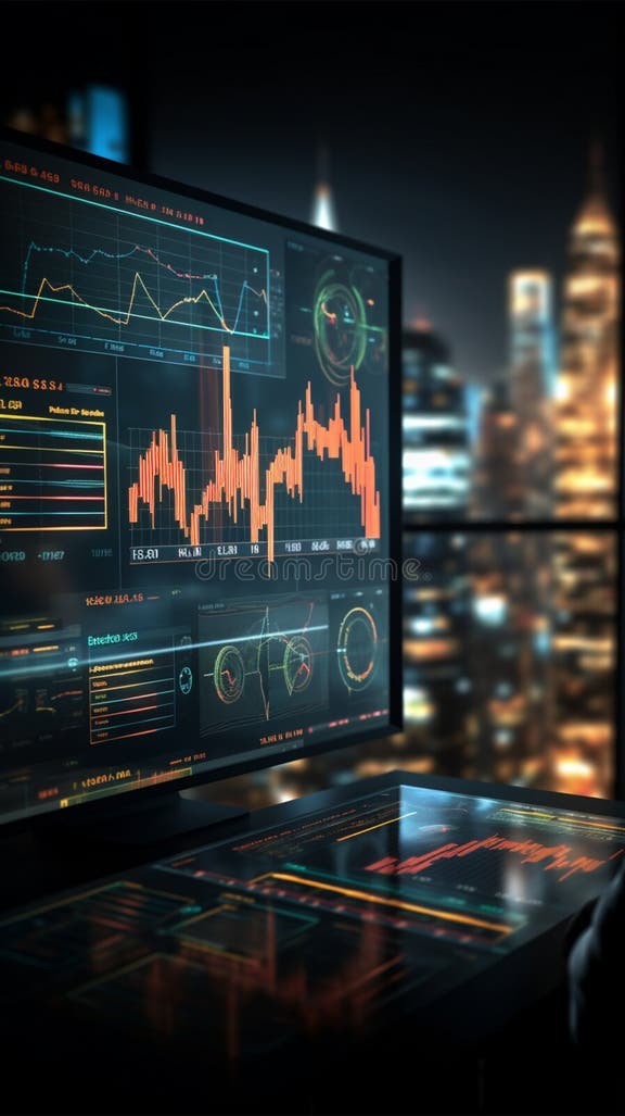 Data Driven Visuals Showcasing Business, Stock Market Trends with ...