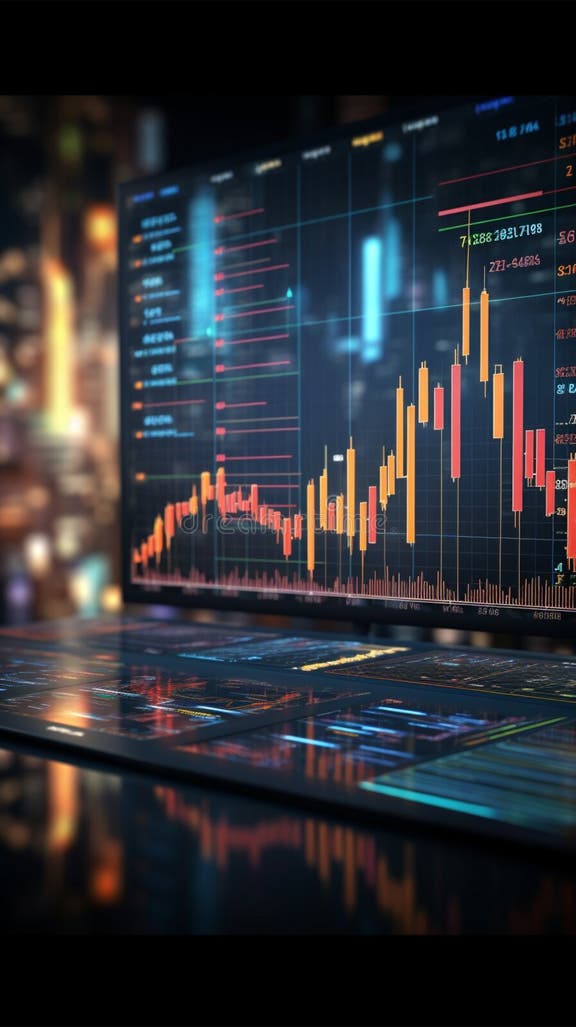 Data Driven Visuals Showcasing Business, Stock Market Trends with ...