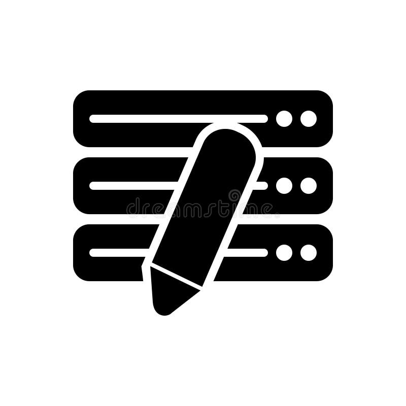 Black Solid Icon for Data Edit, Modification and Data Stock Vector ...