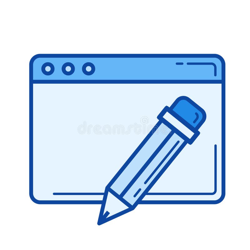Data editing line icon. stock vector. Illustration of internet - 100293462