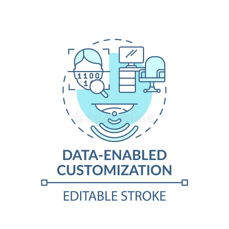 Data-enabled Customization Concept Icon Stock Vector - Illustration of ...